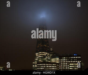 The Shard Christmas lights obscured by cloud Featuring: The Shard Where ...