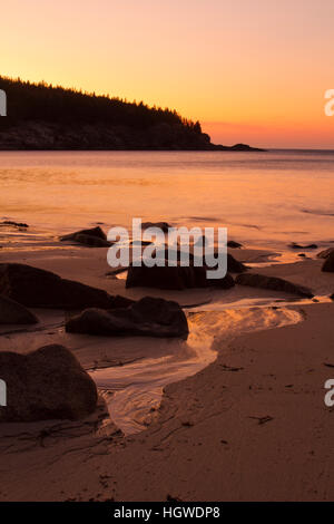 Dawn at Sand Beach in Maine's Acadia National Park Stock Photo - Alamy