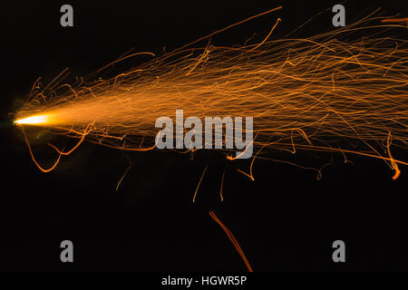 Studio shot of th burning fuse, fireworks ignition, bomb fuse Stock ...