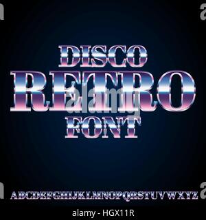 Music disco retro font. Alphabet and numbers with vinyl records Stock ...
