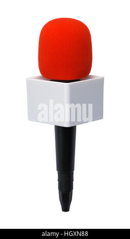 Media Journalist Microphone Cut Out on yellow Background. Mic isolated ...