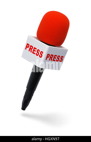 Press microphone isolated on white Stock Photo - Alamy