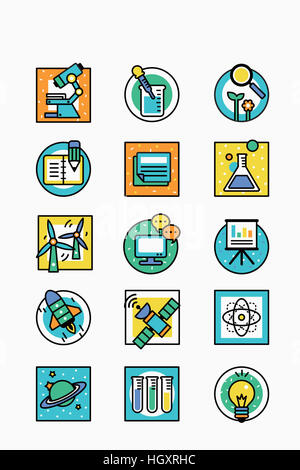 Icons related to science education Stock Photo - Alamy