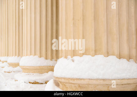 Composite Greek Style Columns In Winter Stock Photo - Alamy