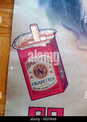 Vintage Chinese cigarette advertising poster for Nanyang Brothers ...