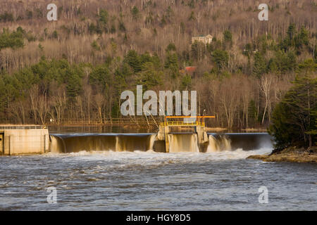 The Gilman Dam on the Connecticut River in Gilman, Vermont and Cushman ...
