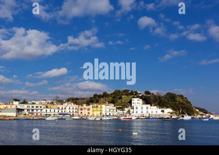 Italy, Campania, Bacoli (Naples), view of the Aragonese Baia Castle ...