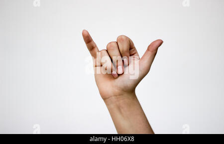 Photograph of a human hand making a symbol Stock Photo - Alamy