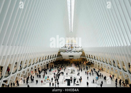 Interior of the Oculus part of the transportation hub at the World ...