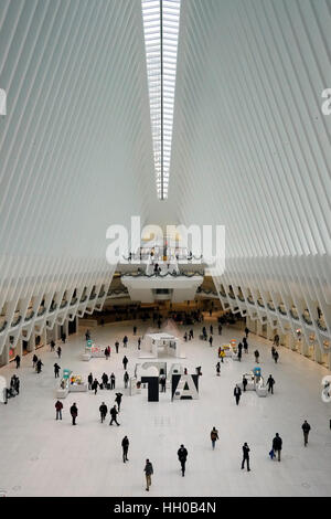 Interior of the Oculus part of the transportation hub at the World ...