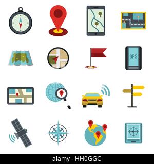 Navigation icons set, flat ctyle Stock Vector Image & Art - Alamy