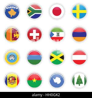 South Africa and Kosovo flags for official meeting against background ...