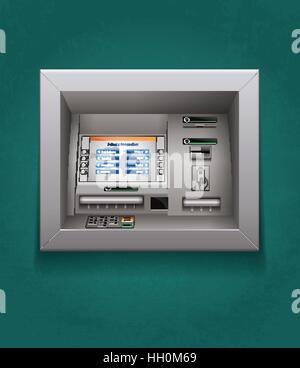 ATM Automated teller machine bank cash realistic vector illustration Stock Vector Image & Art ...