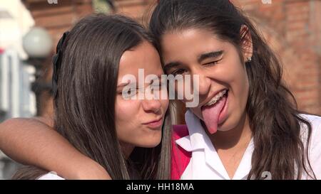 Female Friends Acting Goofy Stock Photo - Alamy