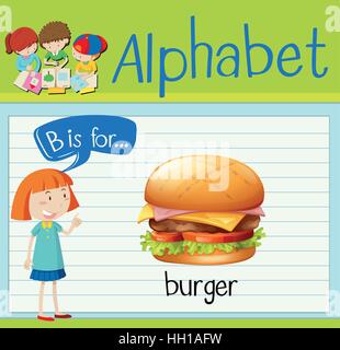 Flashcard letter B is for burger Stock Vector Image & Art - Alamy