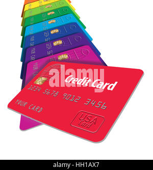 Credit cards in a spectrum of rainbow colors Stock Photo - Alamy