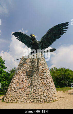 Tatabanya: Monument of the bird Turul (mythical figure from the ...