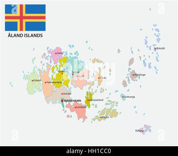Aland islands administrative and political vector map Stock Vector ...