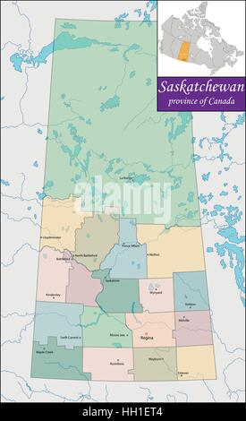 Political map of Saskatchewan Stock Photo: 34455798 - Alamy