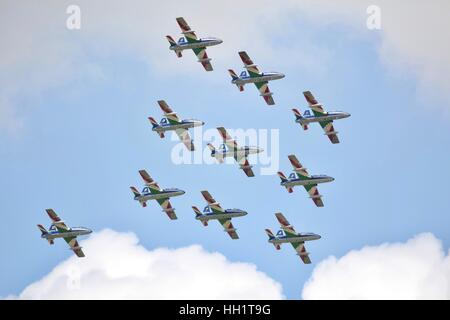 Italian Air Force aerobatic display team Frecce Tricolori Stock Photo ...