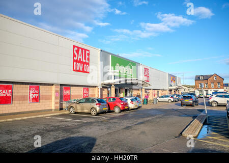 Retail park in Barrow in Furness, Cumbria, North West England, uk, in ...