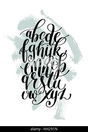 Expressive cursive brush alphabet type script, playful freestyle ...