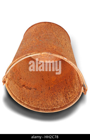 Rusty bucket on white. Clipping path inside Stock Photo - Alamy