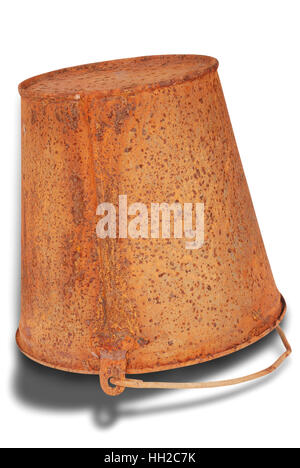 Rusty bucket on white. Clipping path inside Stock Photo - Alamy