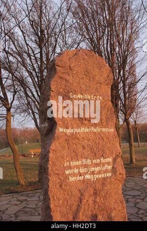 Luther stone near Erfurt Stock Photo - Alamy