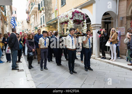 Traditional Christian Orthodox funeral procession in Romania. A horse ...