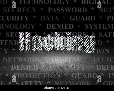 Safety concept: Hacking in grunge dark room Stock Photo - Alamy