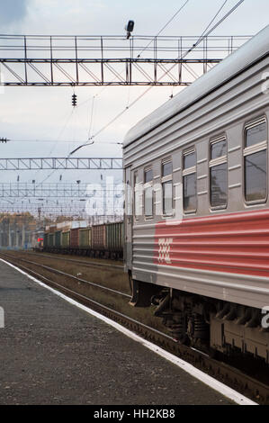 Russia - Trans-Siberian Railroad, freight train carrying coal Stock ...