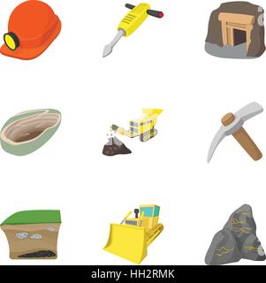 Colliery icons set, cartoon style Stock Vector Image & Art - Alamy