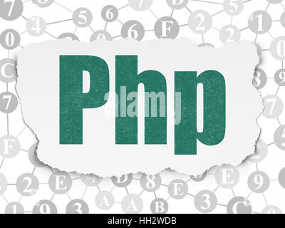 Database concept: Php on Torn Paper background Stock Photo - Alamy