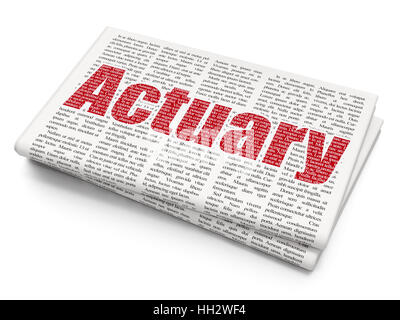 Insurance concept: Actuary on Newspaper background Stock Photo - Alamy