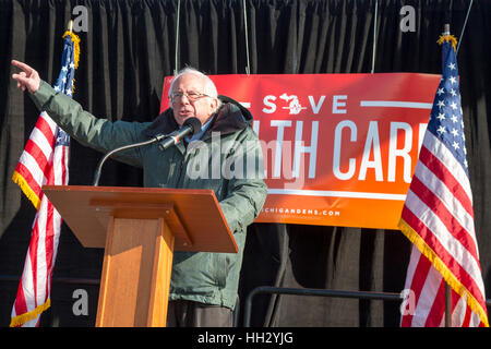 Detroit, Michigan USA - 15 January 2026 - A Jeep Rubicon takes visitors ...