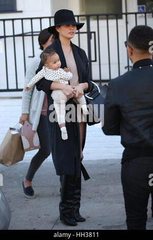 Chrissy Teigen at Au Fudge restaurant in West Hollywood Stock Photo - Alamy