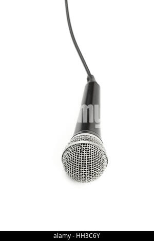 A black and silver mic on a white background Stock Photo - Alamy