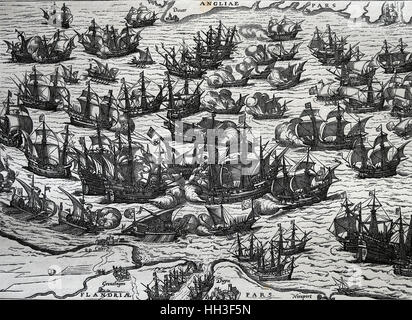 Spanish Armada. Spanish fleet of 130 ships with the purpose of invaded ...
