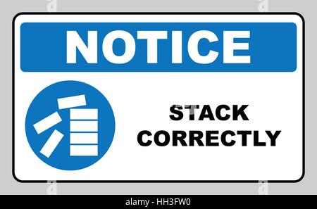 Notice Stack Correctly Sign On White Background Stock Vector Image ...