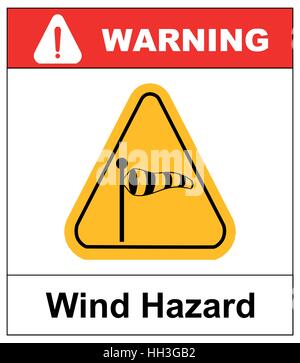 Warning tornado hazard sign in yellow triangle. Vector sticker,banner ...