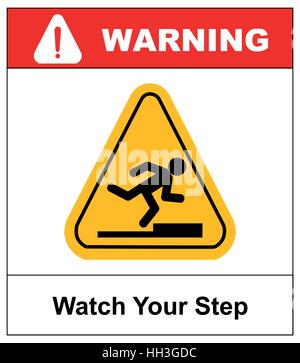 Watch Your Step Floor Sign On White Background Stock Vector Image & Art ...