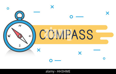 Compass Destination Navigation Route Direction Concept Stock Photo - Alamy