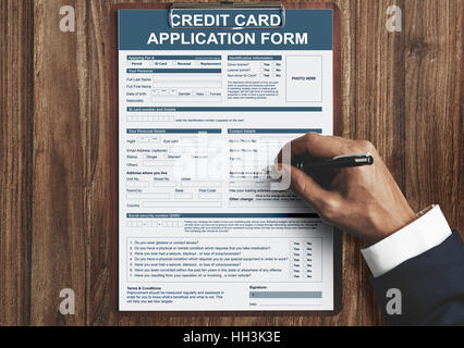 Credit Application Form Occupation Career Work Concept Stock Photo - Alamy