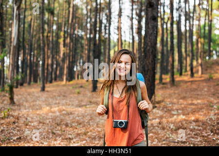 Girl Exploring Freedom Outdoors Concept Stock Photo - Alamy