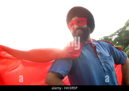 Indian Man Superhero Power Concept Stock Photo - Alamy