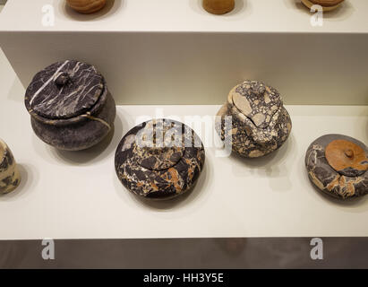 Various pottery jugs vessels in Heraklion Archaeological Museum, minoan ...