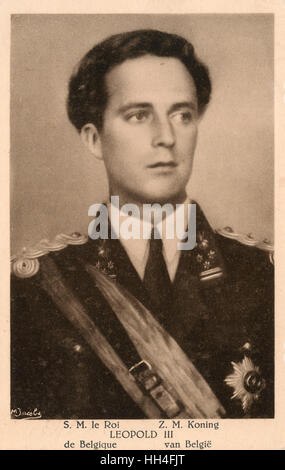 King Leopold III of Belgium (1934-1951), postage stamp, Belgium, 1938 ...