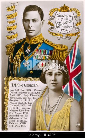 Souvenir postcard for Coronation of King George VI on 12 May '37 sent ...