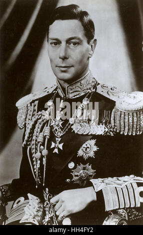 Photographic portrait of King George VI (1895-1952) King of the United ...